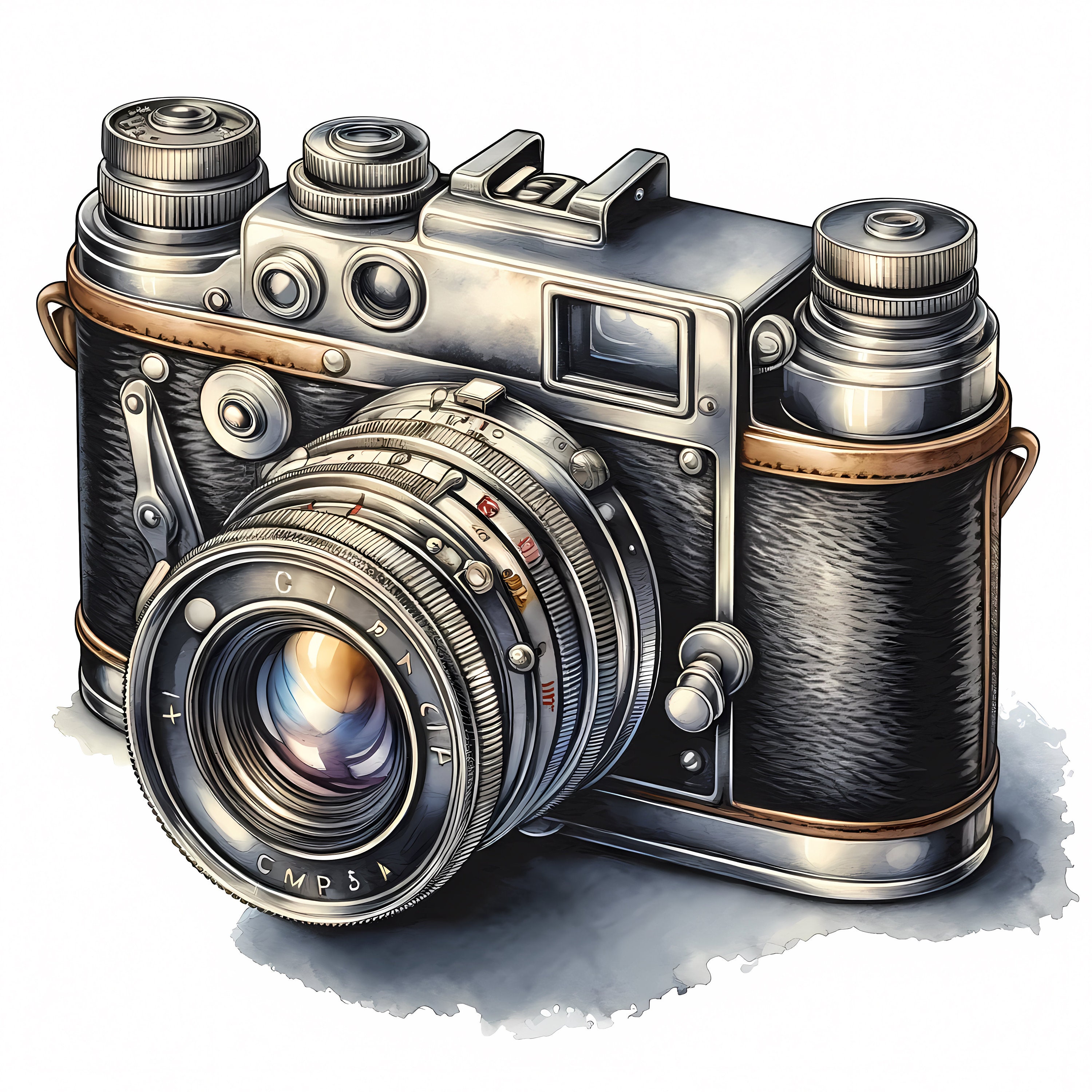 Vintage Camera Clipart 12 High-quality Jpgs Old Camera Clipart Bundle ...