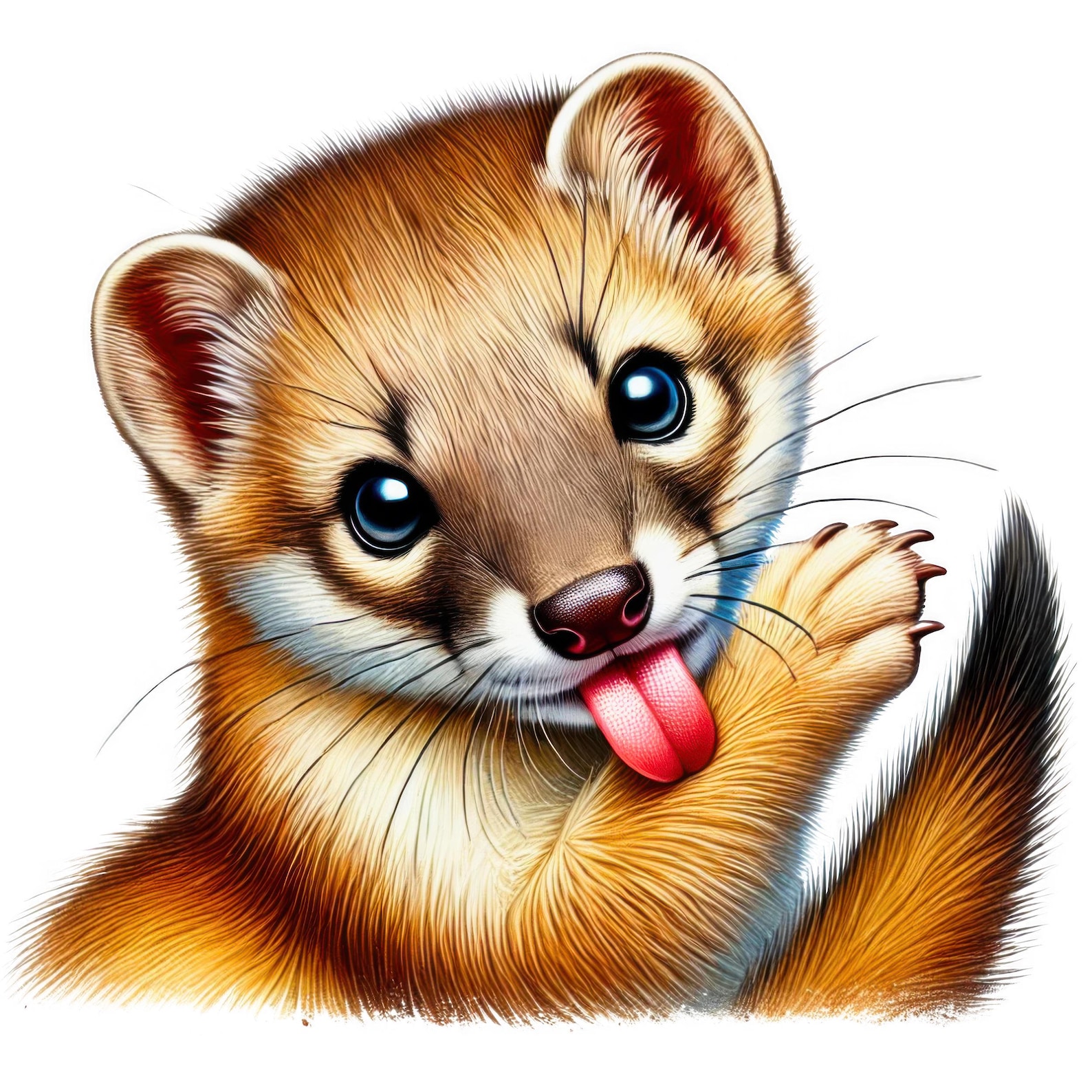Cute Stoat Watercolor Clipart | 11 High-quality Designs (digital ...