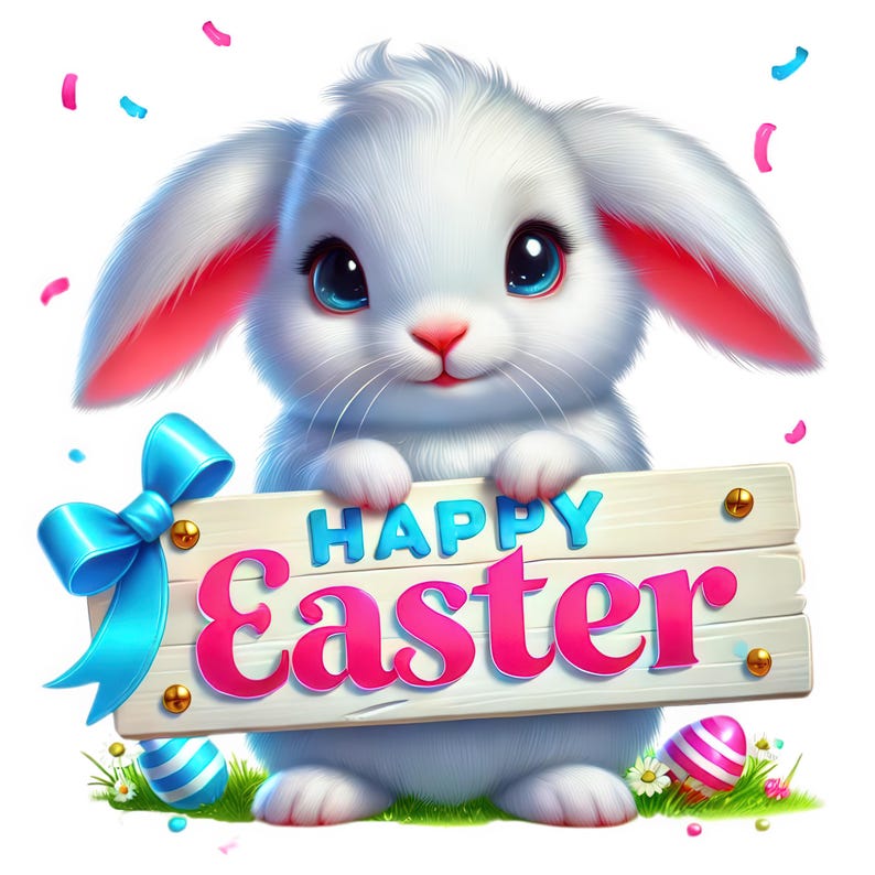 Happy Easter Bunny-clipart, feestelijk 12 PNG JPG (digitale download ...