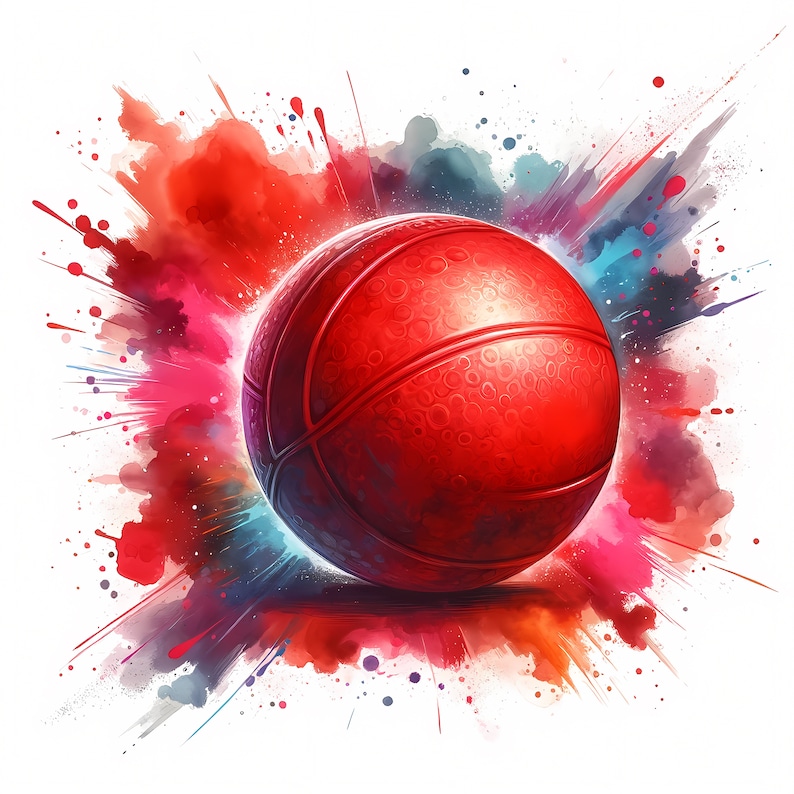 Dodgeball Clipart – Athletic Sports Art, Wall Decor (JPG, Digital ...