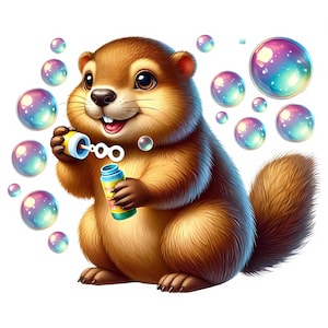 Cute Groundhog Clipart | 12 High-quality Jpgs | Adorable Groundhog ...