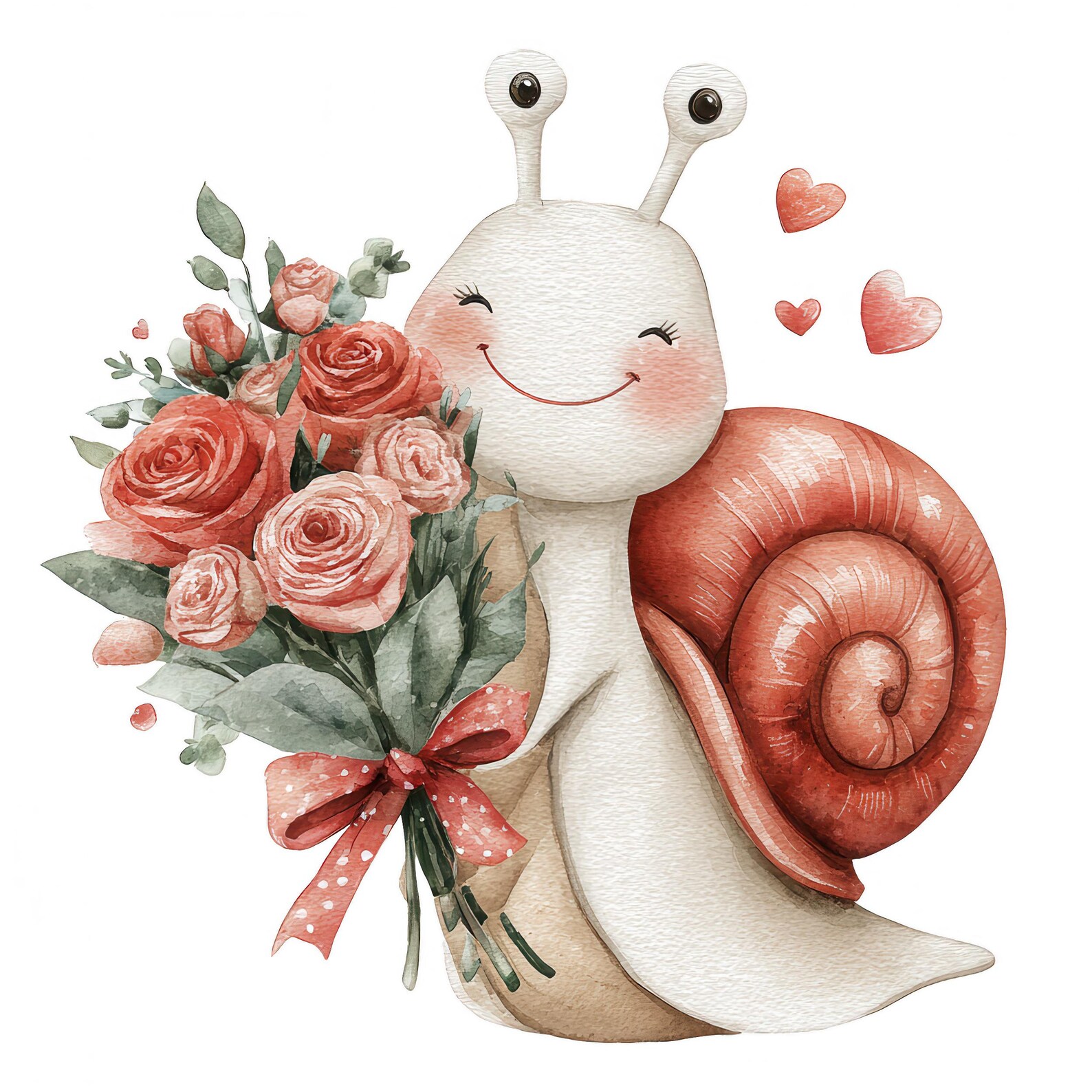 Snail Valentine's Day Clipart | Adorable Whimsical Graphics | Digital ...