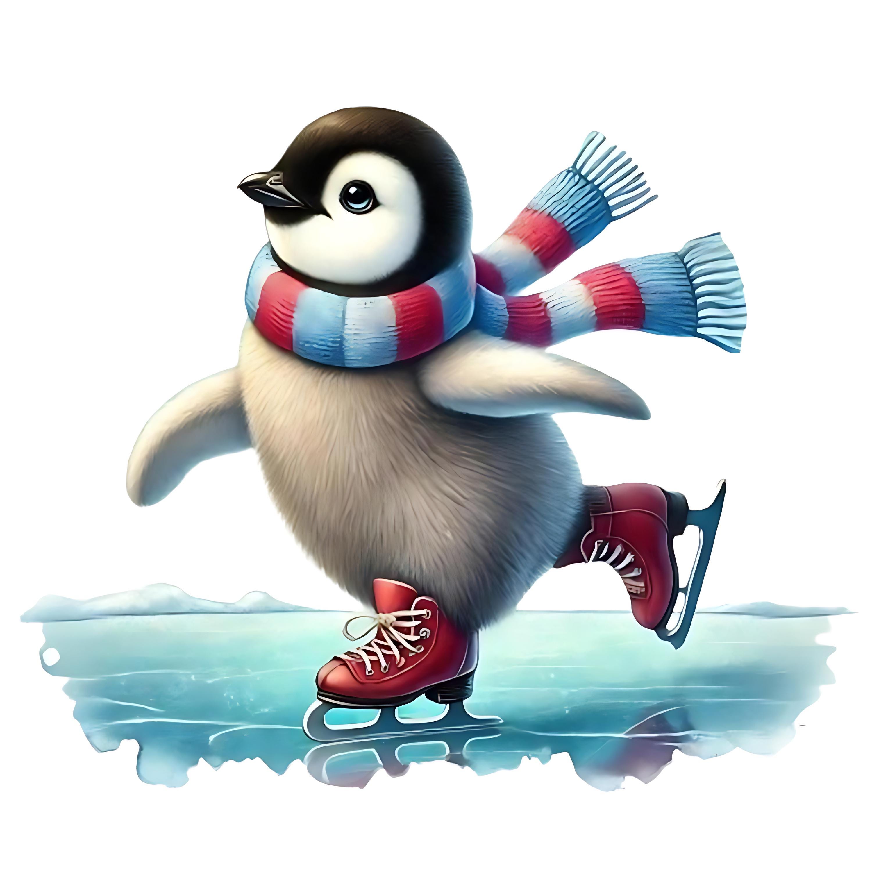 Christmas Penguin Clipart: Festive Holiday Art (10 JPG Digital Download ...