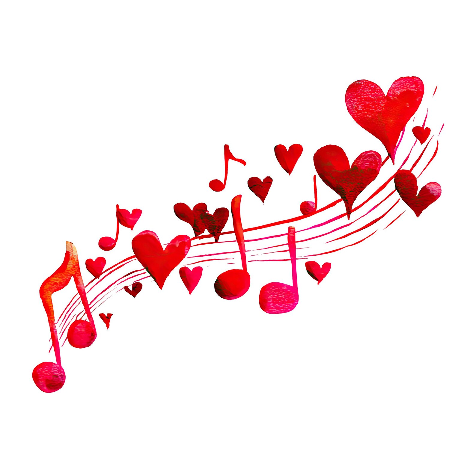 Valentine's Day Music Notes Clipart | Romantic Musical Graphics ...