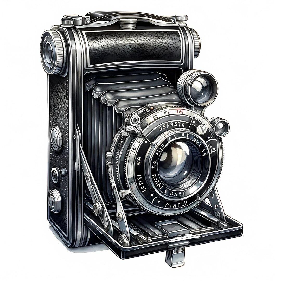 Vintage Camera Clipart | 12 High-quality Jpgs | Old Camera Clipart ...