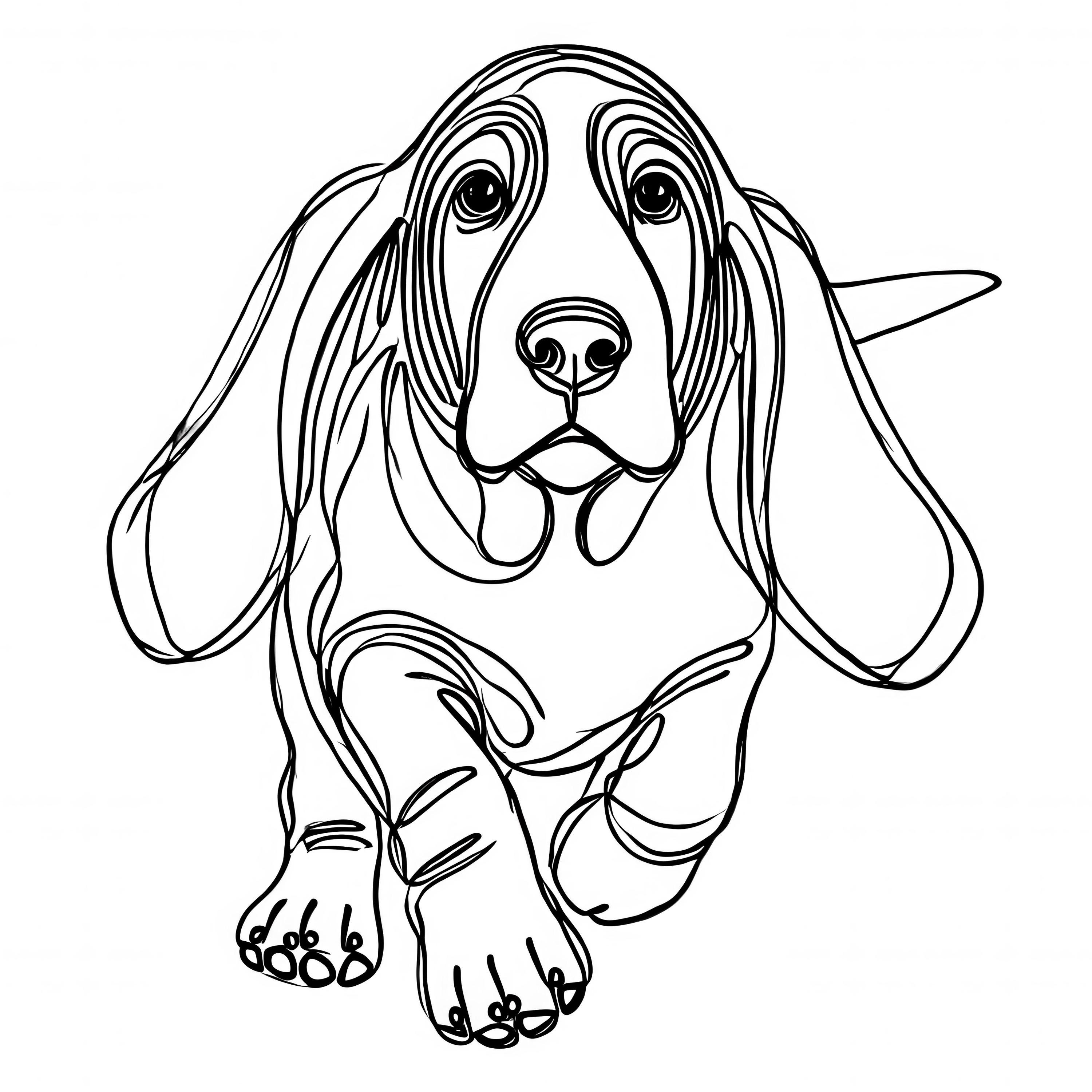 10 Basset Hound Line Art SVG Clipart Bundle: Dog T-shirt Design ...