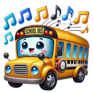 Cute Bus Clipart | 12 High-quality Jpgs | Adorable School Bus Clipart ...