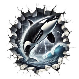 Orca Clipart, 10 High-quality Designs, Powerful Killer Whale Bundle ...