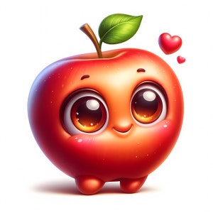 Cute Apple Clipart Bundle | Nursery Art Printables (digital Download ...