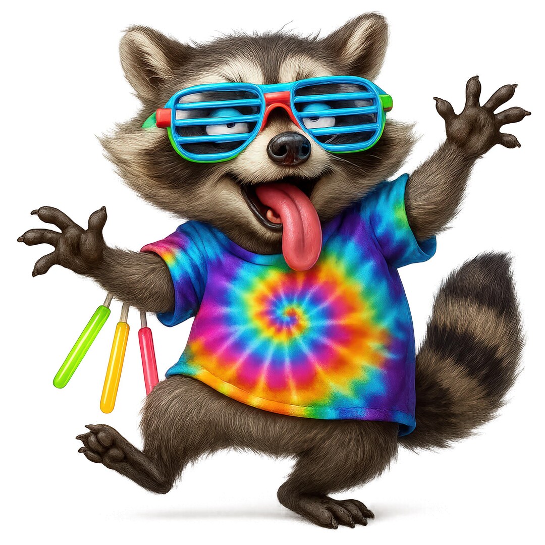 Funny Raccoon Clipart, Playful Goofy Raccoon Bundle, Raccoon Printables ...