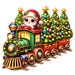 Cute Christmas Train Clipart | 12 High-quality Jpgs | Festive Christmas ...