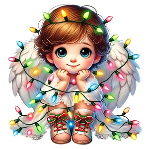 Cute Angel Christmas Clipart | Festive JPG Bundle (commercial Use) - Etsy