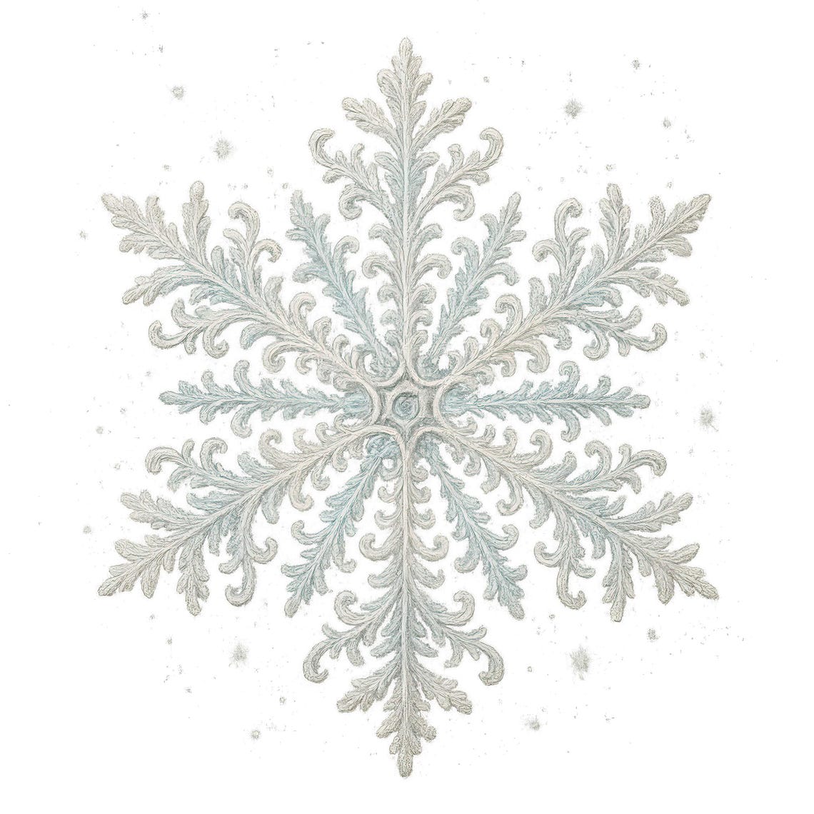 Blue Glitter Snowflake Clipart Bundle: Winter Frozen PNG (digital ...