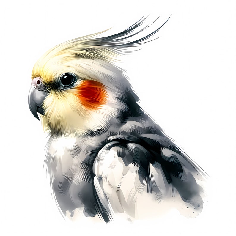 Cockatiel Clipart 11 High-quality Jpgs Cute Cockatiel Clipart Bundle ...