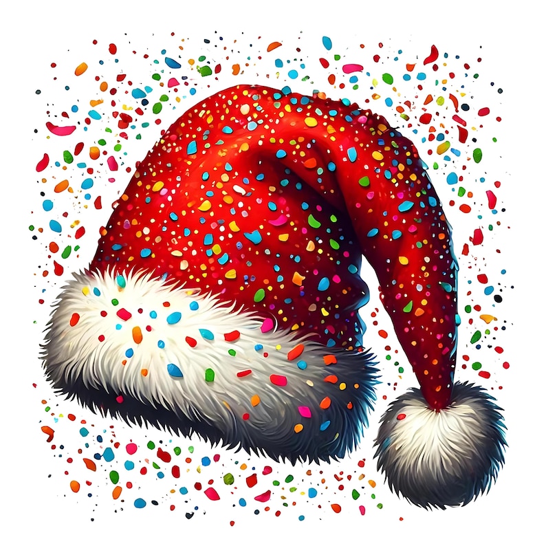 Festive Santa Hat Clipart Bundle: Holiday Art (commercial Use) (12 Jpgs ...