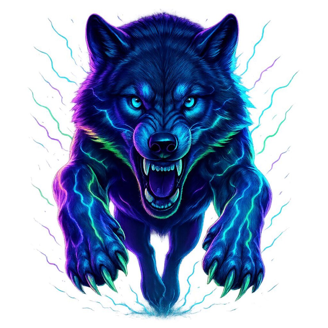 Neon Wolf Clipart Bundle, High-quality Pngs (digital Download) - Etsy
