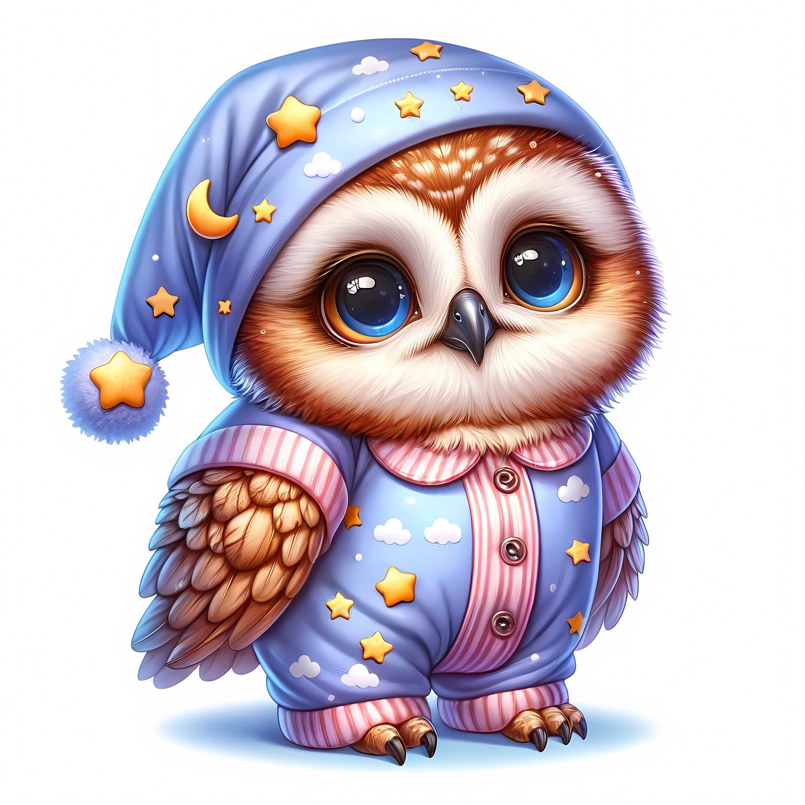Cute Owl Clipart 12 High-quality Jpgs Whimsical Cute Owl Clipart Bundle ...