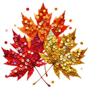 Glitter Maple Leaf Clipart: Autumn Design (digital Download, Commercial ...