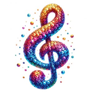 Glitter Sequin Music Note Clipart | 12 PNG Bundle (digital Download) - Etsy