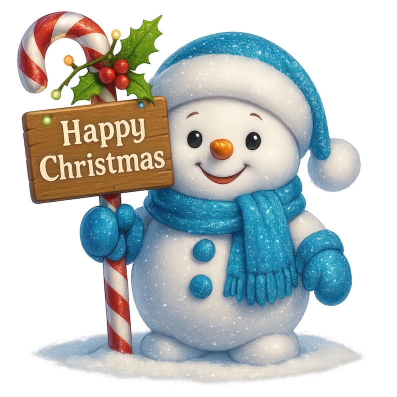 Christmas Snowman Clipart Bundle, Holiday PNG Graphics (digital ...