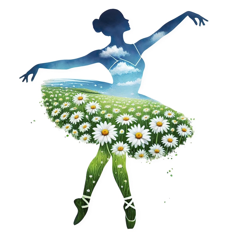Ballet Dancer Clipart – Floral Ballerina PNG Bundle (digital Download ...