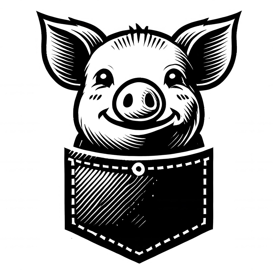 Peeking Pig SVG & PNG, Pig Clipart, Pig Vector Image, Funny Pig in ...