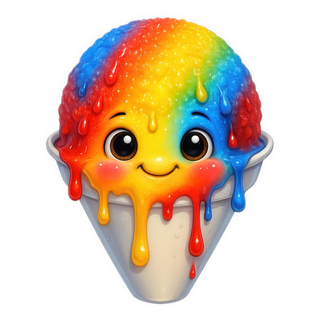 12 Cute Snow Cone Clipart, Adorable Snow Cone Bundle PNG, Paper Craft ...
