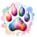 Paw Print Clipart - 12 High-quality Jpgs - Colorful Paw Print Clipart ...