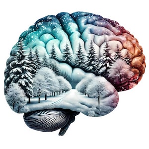Brain & Landscape Clipart: Double Exposure Art (digital Download ...