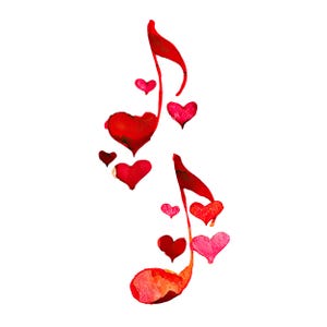 Valentine's Day Music Notes Clipart | Romantic Musical Graphics ...