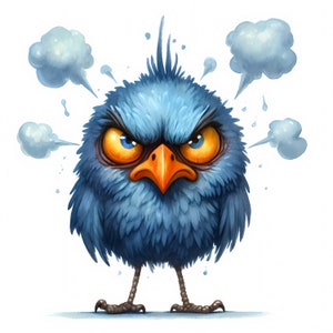 Grumpy Birds Clipart | 12 High-quality Jpgs | Fun Grumpy Bird Clipart ...