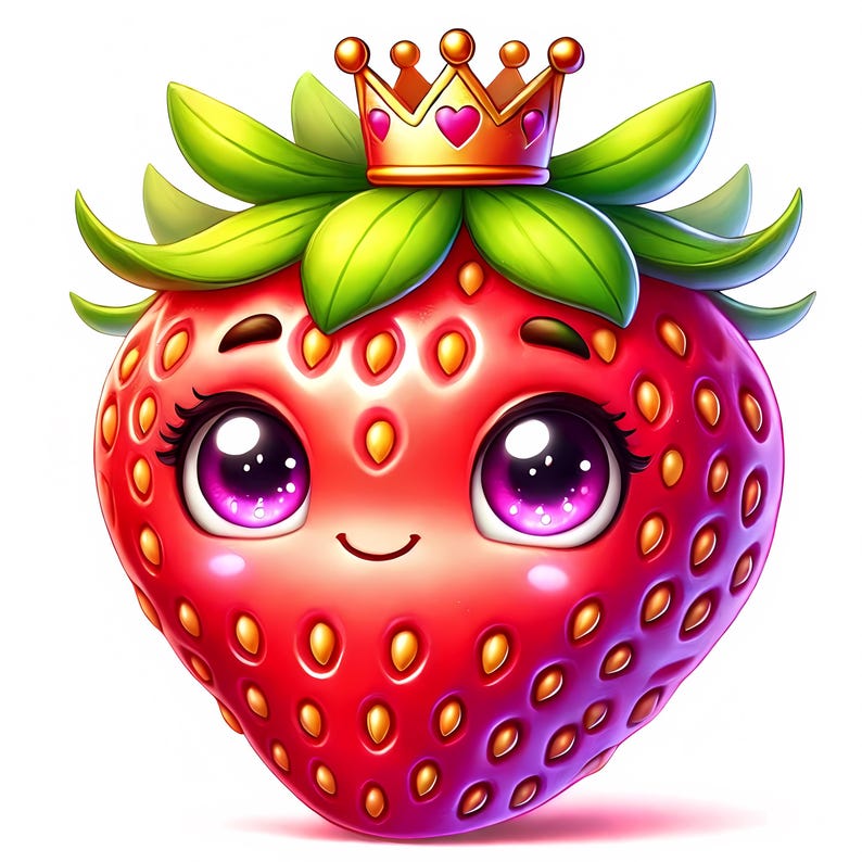 Cute Strawberry Clipart Bundle, Nursery Art Printables (commercial Use ...