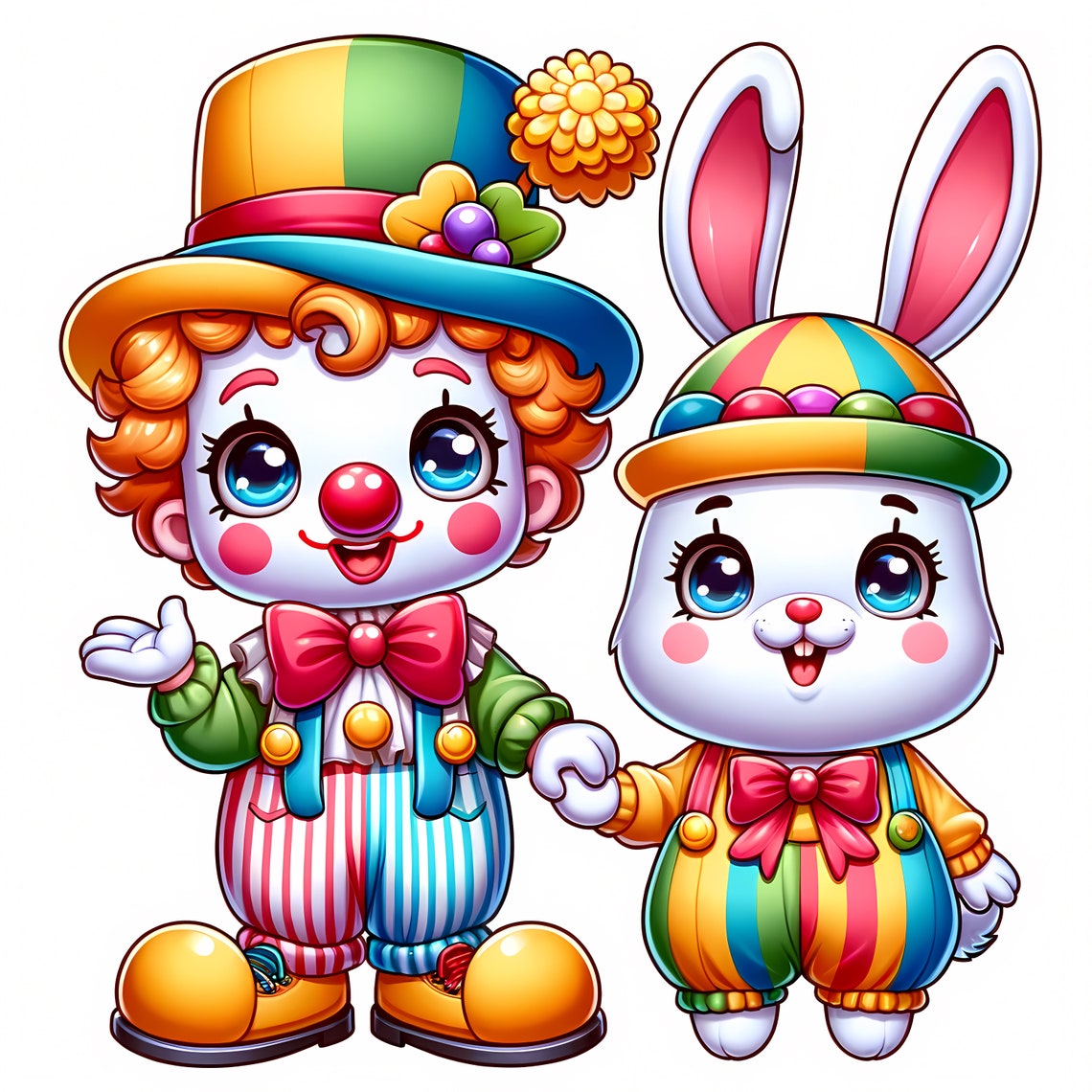 Cute Clown Clipart Bundle 12 High-quality Images for Circus Art ...