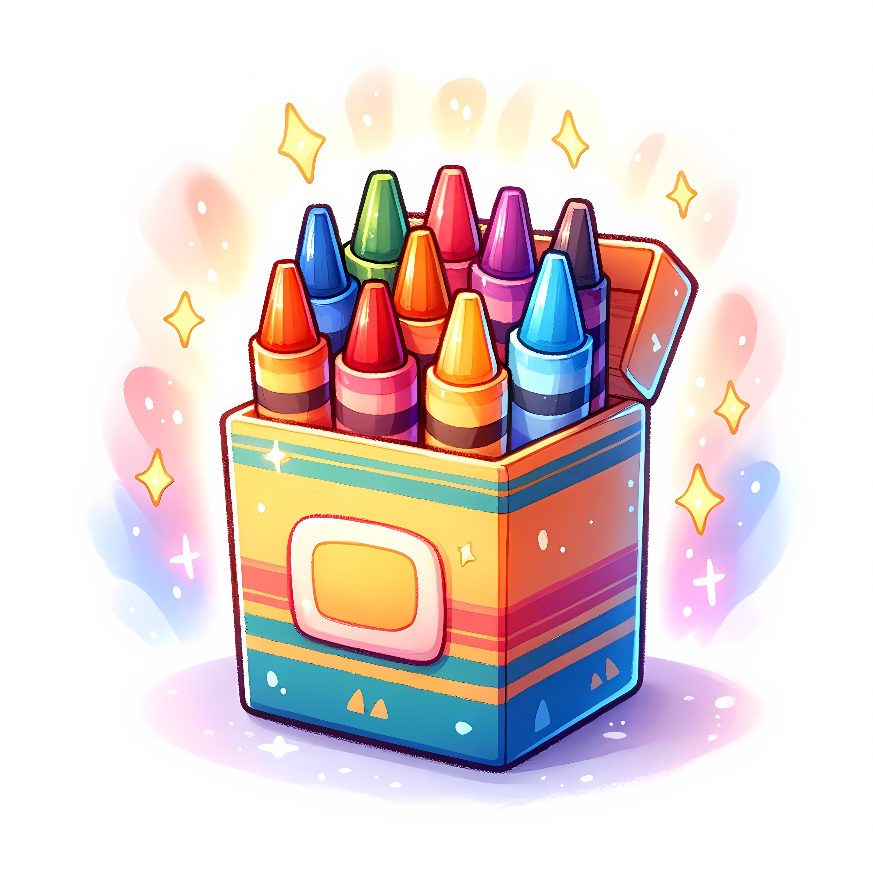 Crayon Box Clipart | Colorful Crayon for Kids Art (digital Download ...