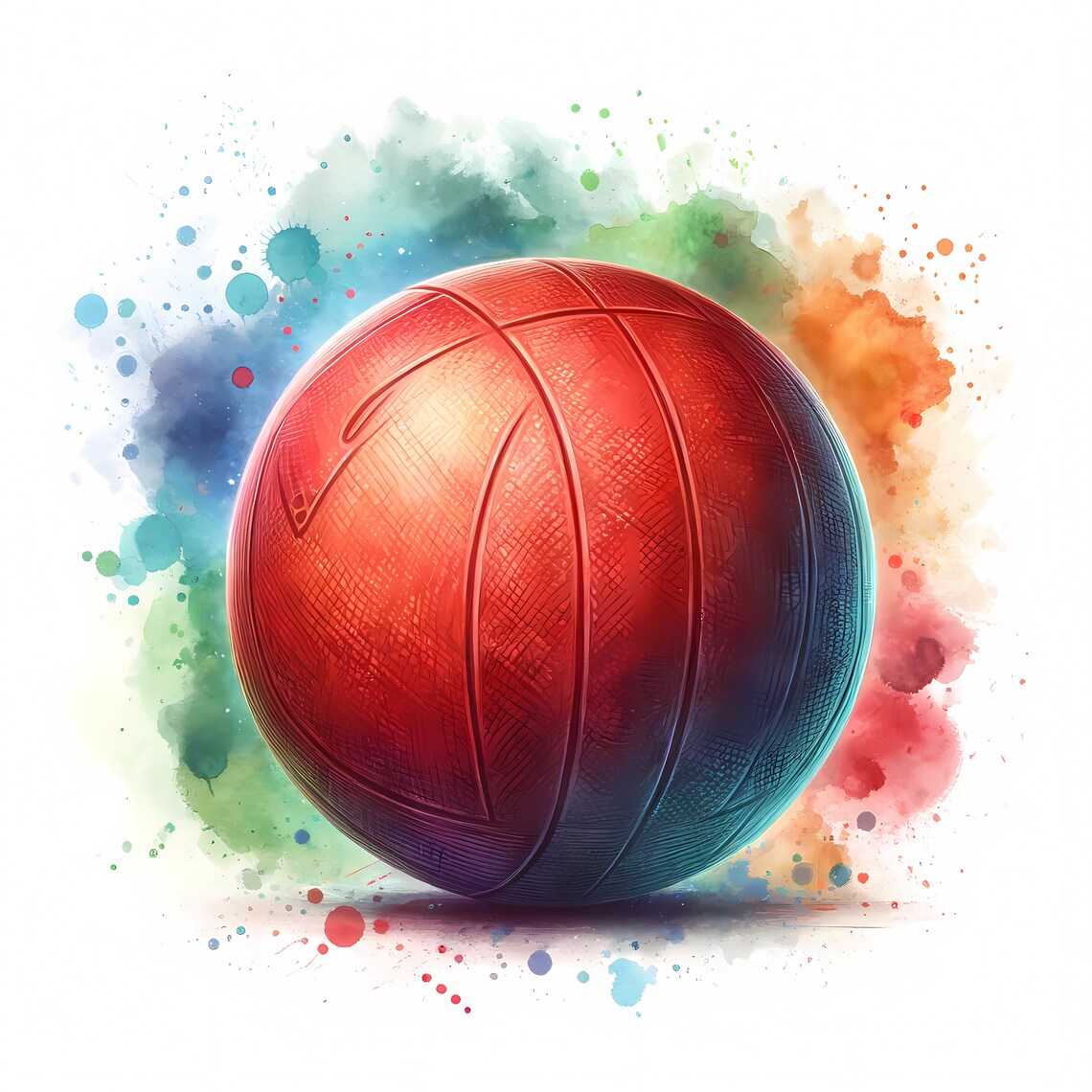 Dodgeball Clipart – Athletic Sports Art, Wall Decor (JPG, Digital ...