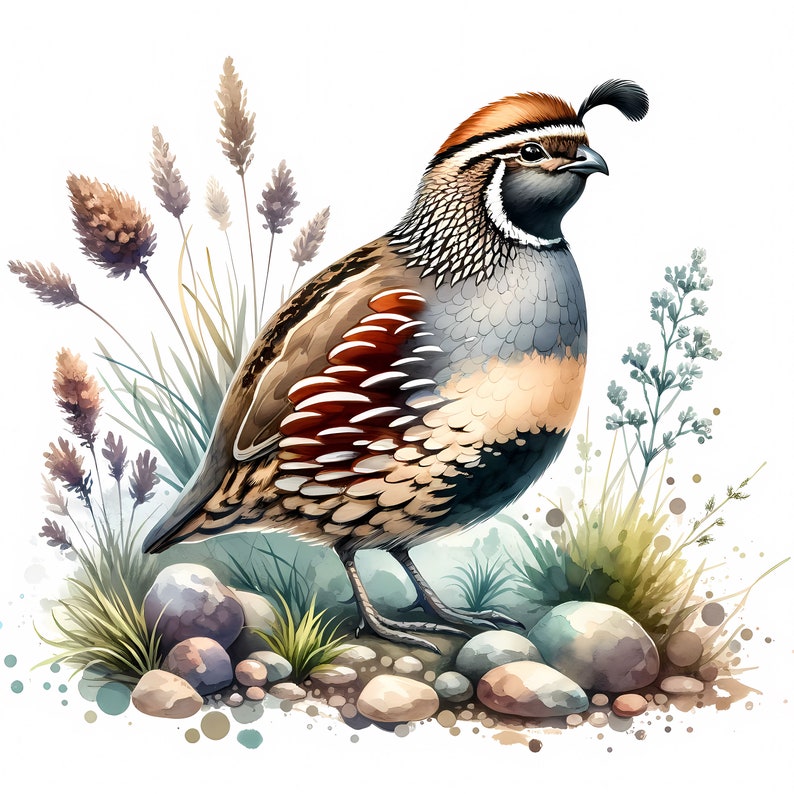 Quail Bird Watercolor Clipart – 10 Jpgs (digital Download - Etsy