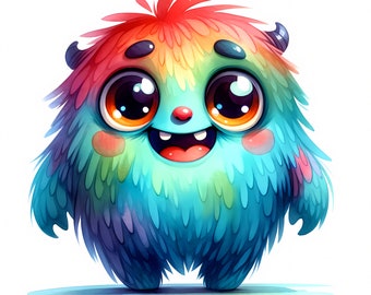 Cute Monster Clipart - 10 High-quality Jpgs - Adorable Monster Clipart ...