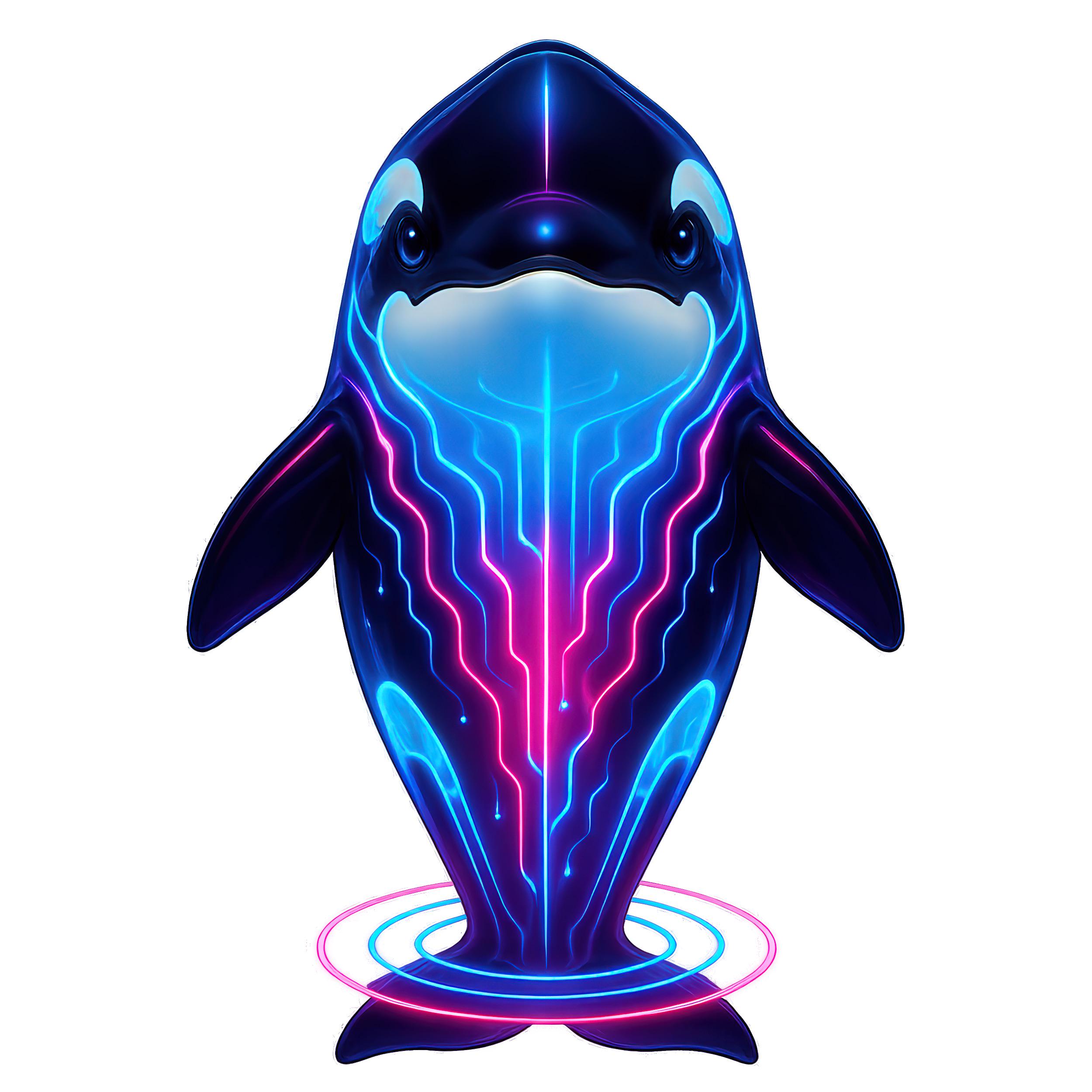 Neon Orca Clipart: Glowing Whale PNG Bundle - Commercial Use - Etsy
