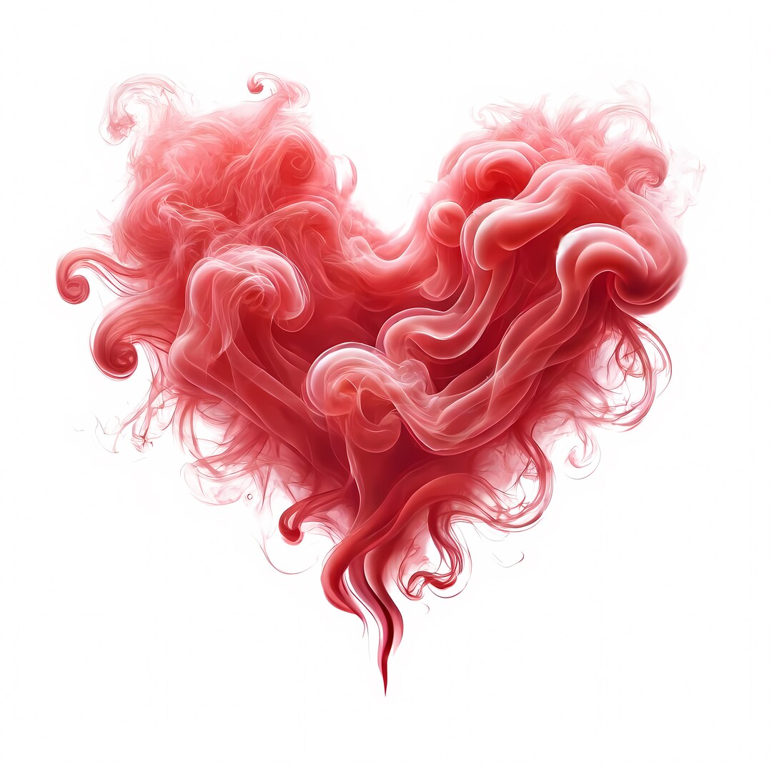 Smoke Heart Clipart | 12 High-quality Jpgs | Ethereal Smoke Heart ...