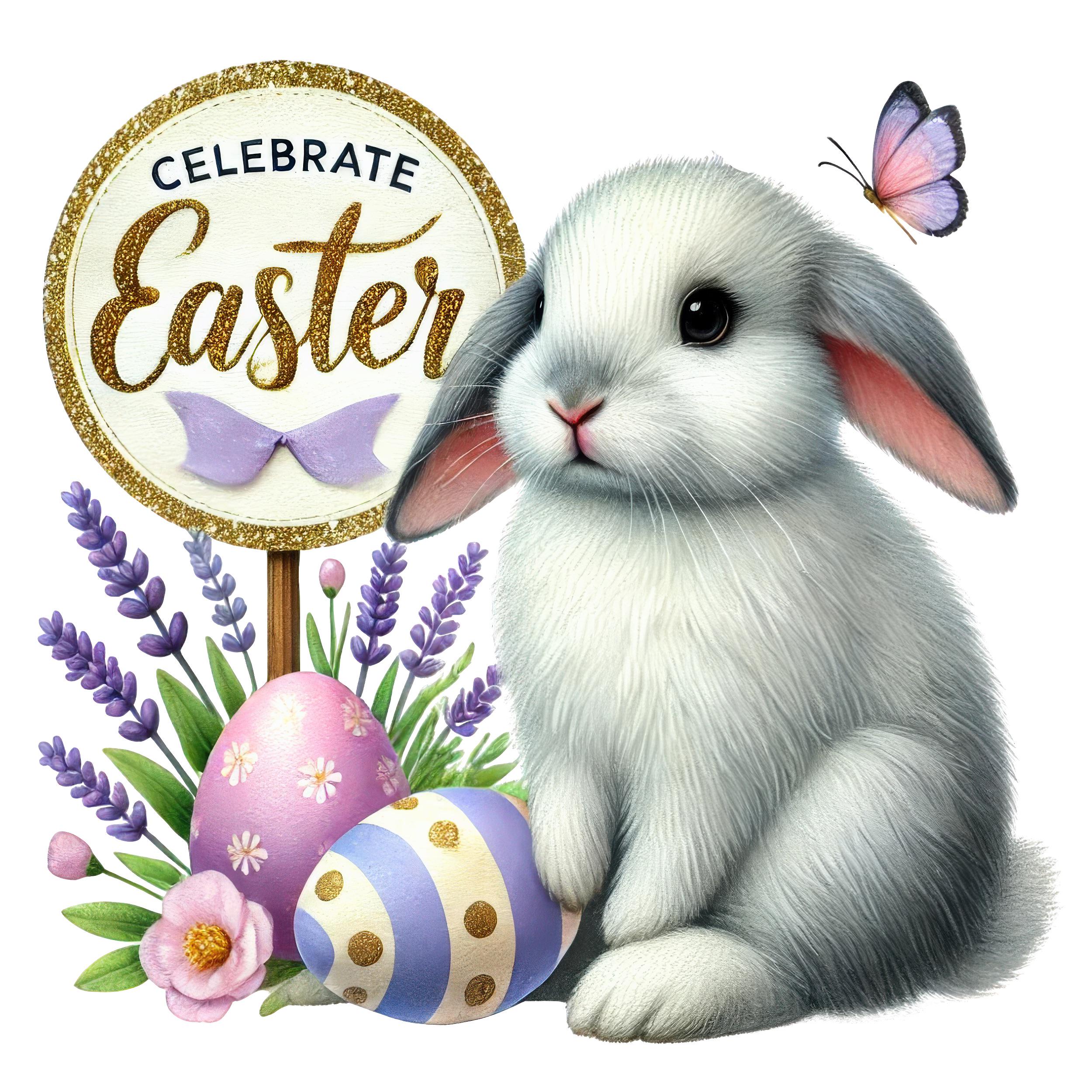 Easter Bunny Clipart Bundle, Holiday Art, Commercial Use (digital ...