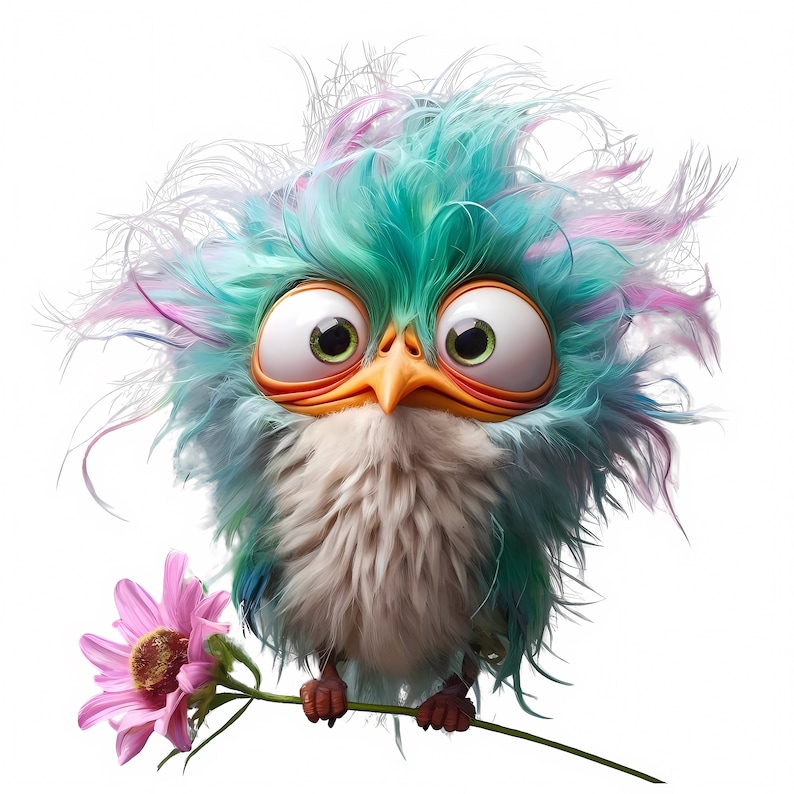 12 Crazy and Funny Bird Clipart: Quirky Birds JPG Bundle (digital ...