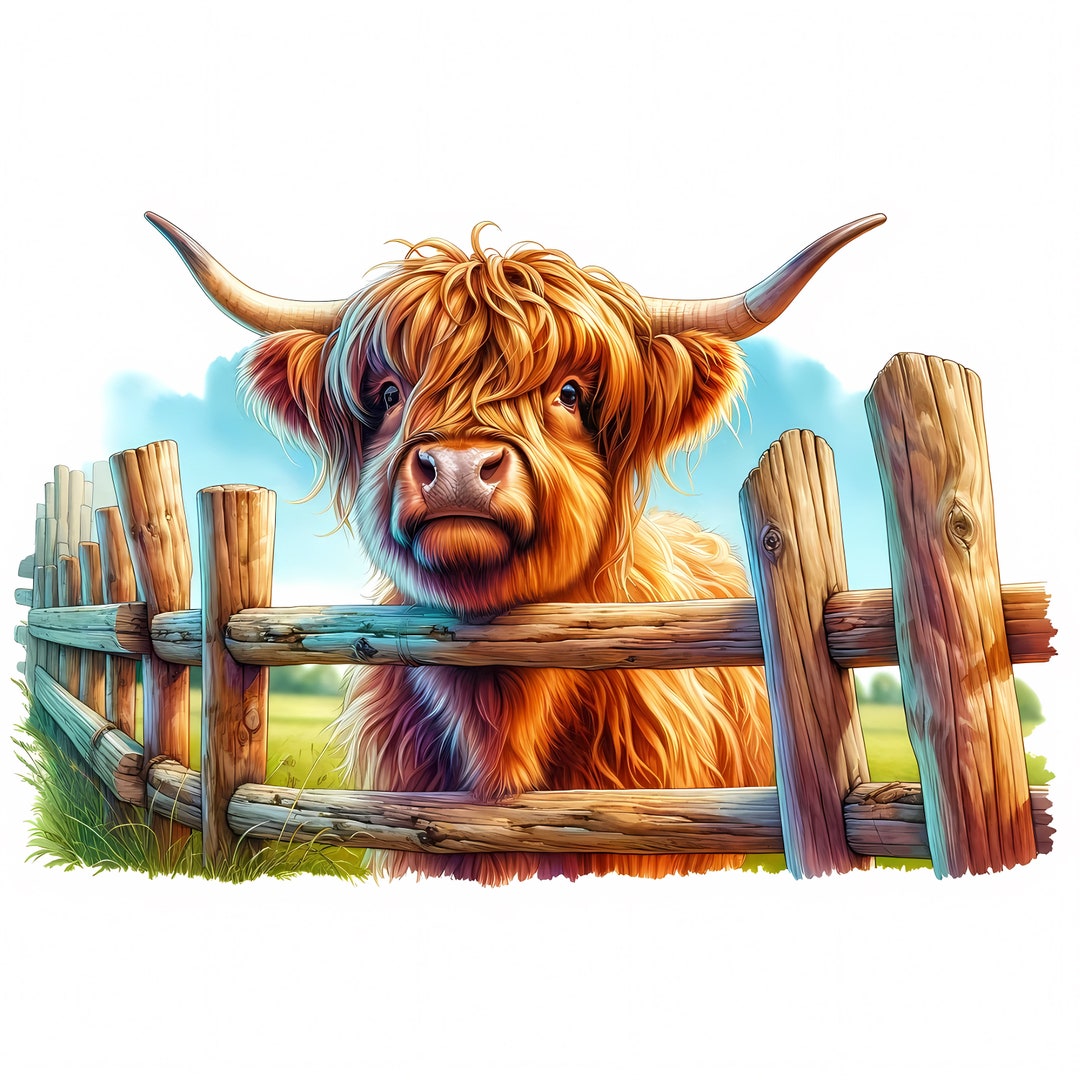Highland Cow Clipart 10 High-quality Jpgs Rustic Highland Cow Bundle ...