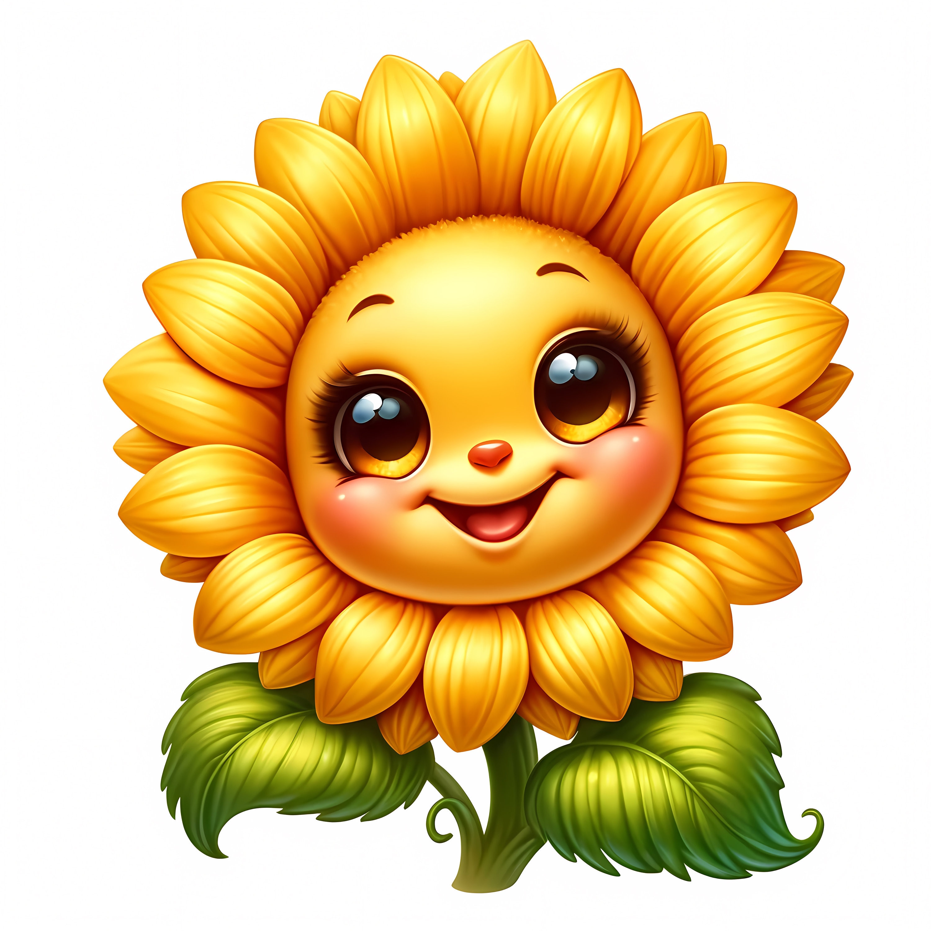 Cute Sunflower Clipart 10 High-quality Jpgs Charming Sunflower Bundle ...