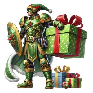 Superhero Elf Clipart | 11 High-quality Pngs | Brave Christmas Elf ...