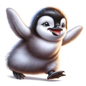 Baby Penguin Clipart | 12 High-quality Jpgs | Cute Clipart Penguin ...