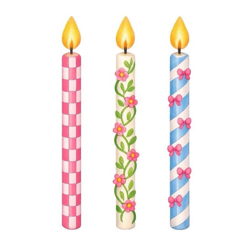 Colorful Birthday Candles Clipart: Celebration Birthday Graphics ...