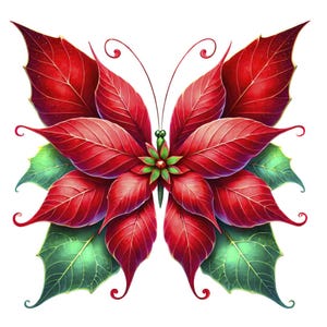 Christmas Butterfly Clipart | 12 High-quality Designs | Festive ...