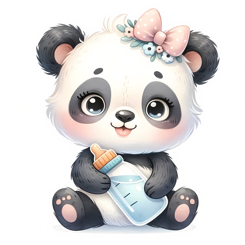 Baby Panda Clipart 12 High-quality Jpgs Baby Shower, Card Making ...