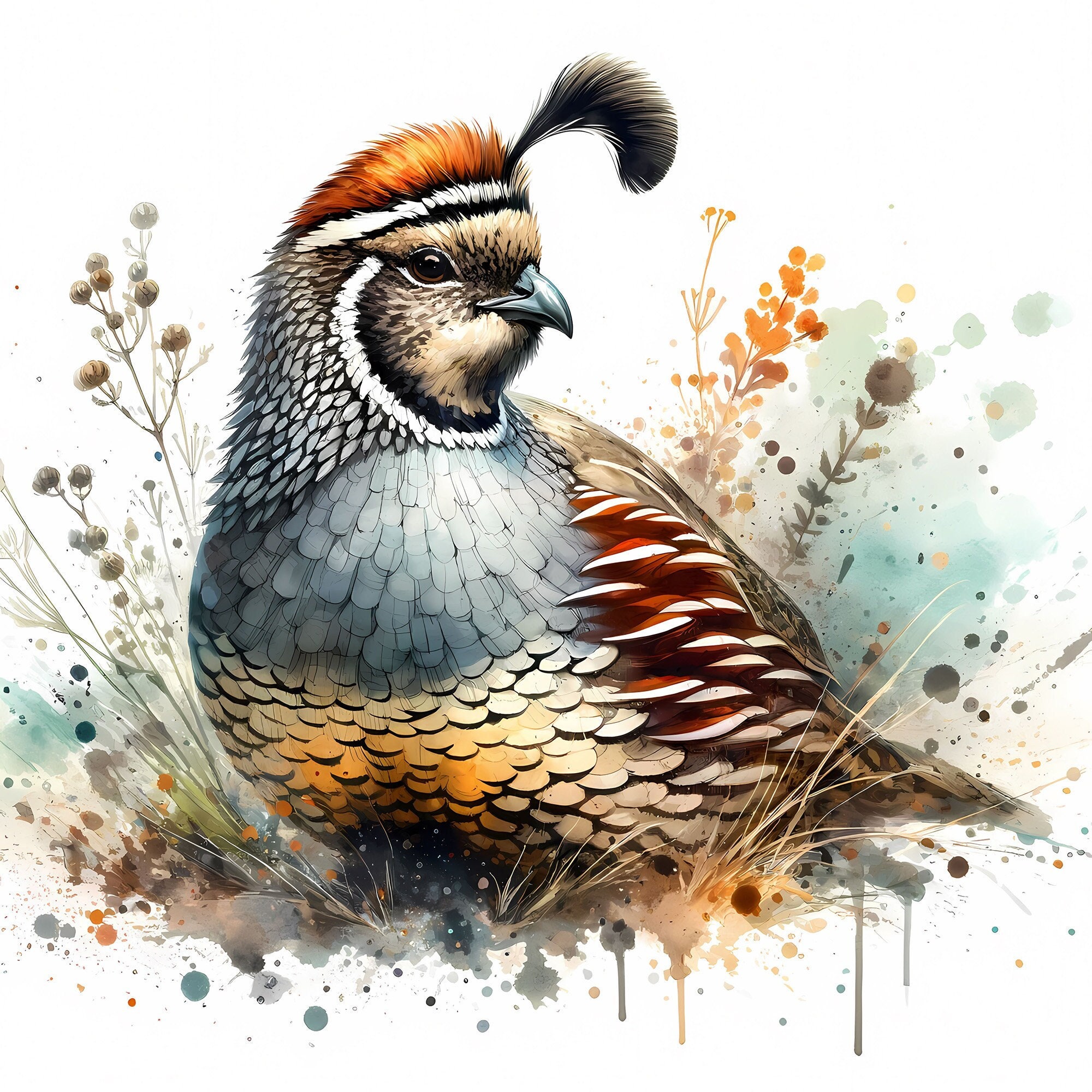 Quail Bird Clipart 10 High Quality Jpgs, Wall Art, Scrapbook, Junk ...