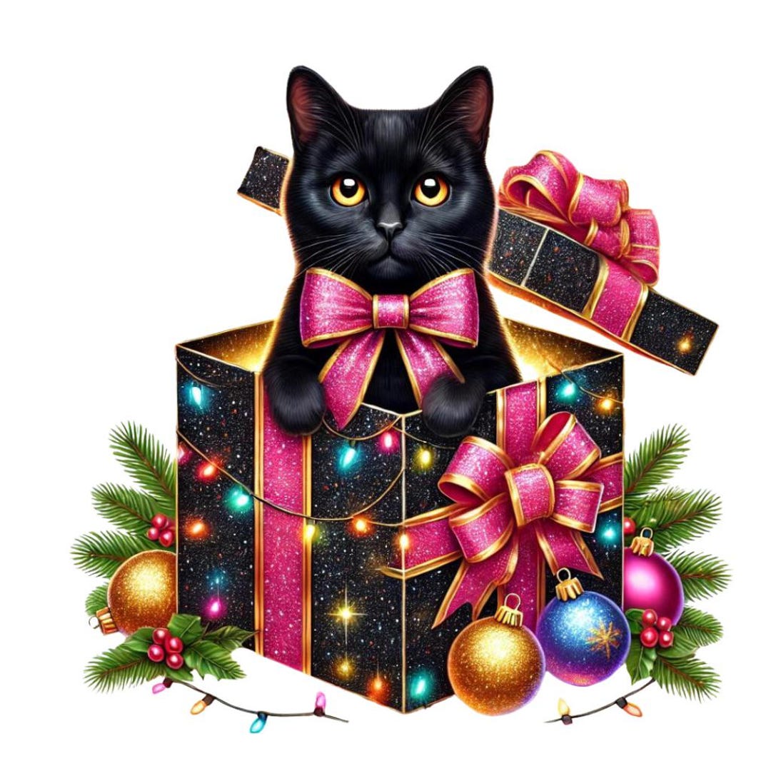 Christmas Cat Clipart 10 High-quality Pngs Festive Christmas Cat Bundle ...